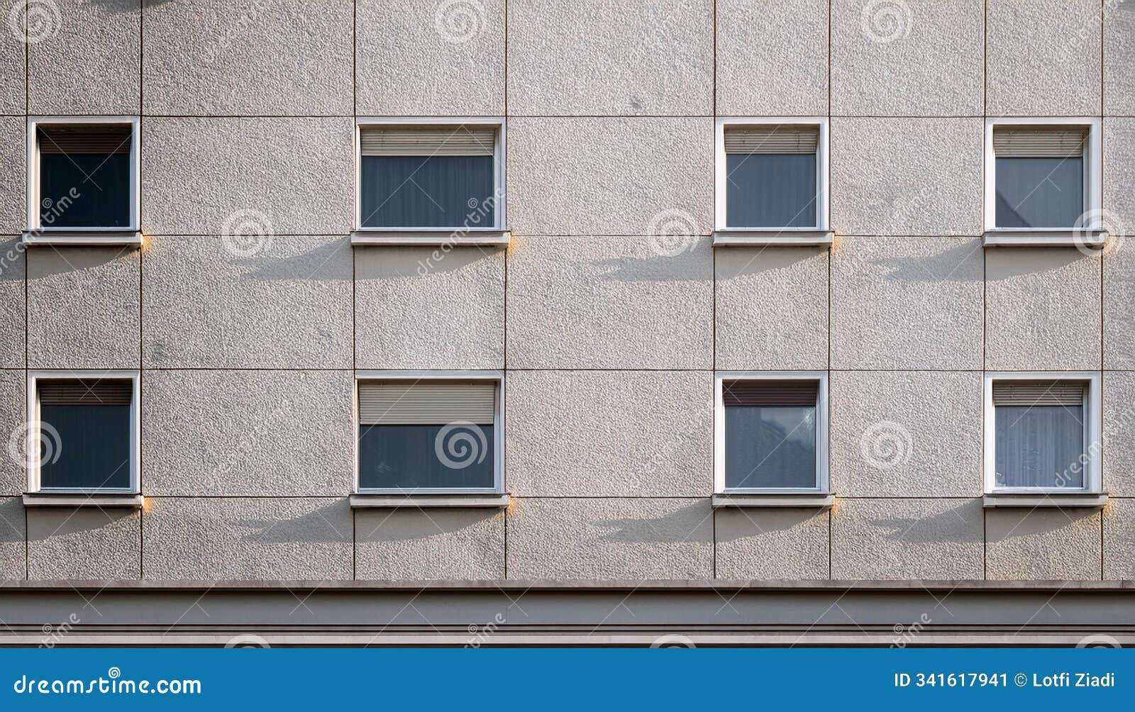 Building Facade Apartment with Window and Blank Wall Stock Illustration ...