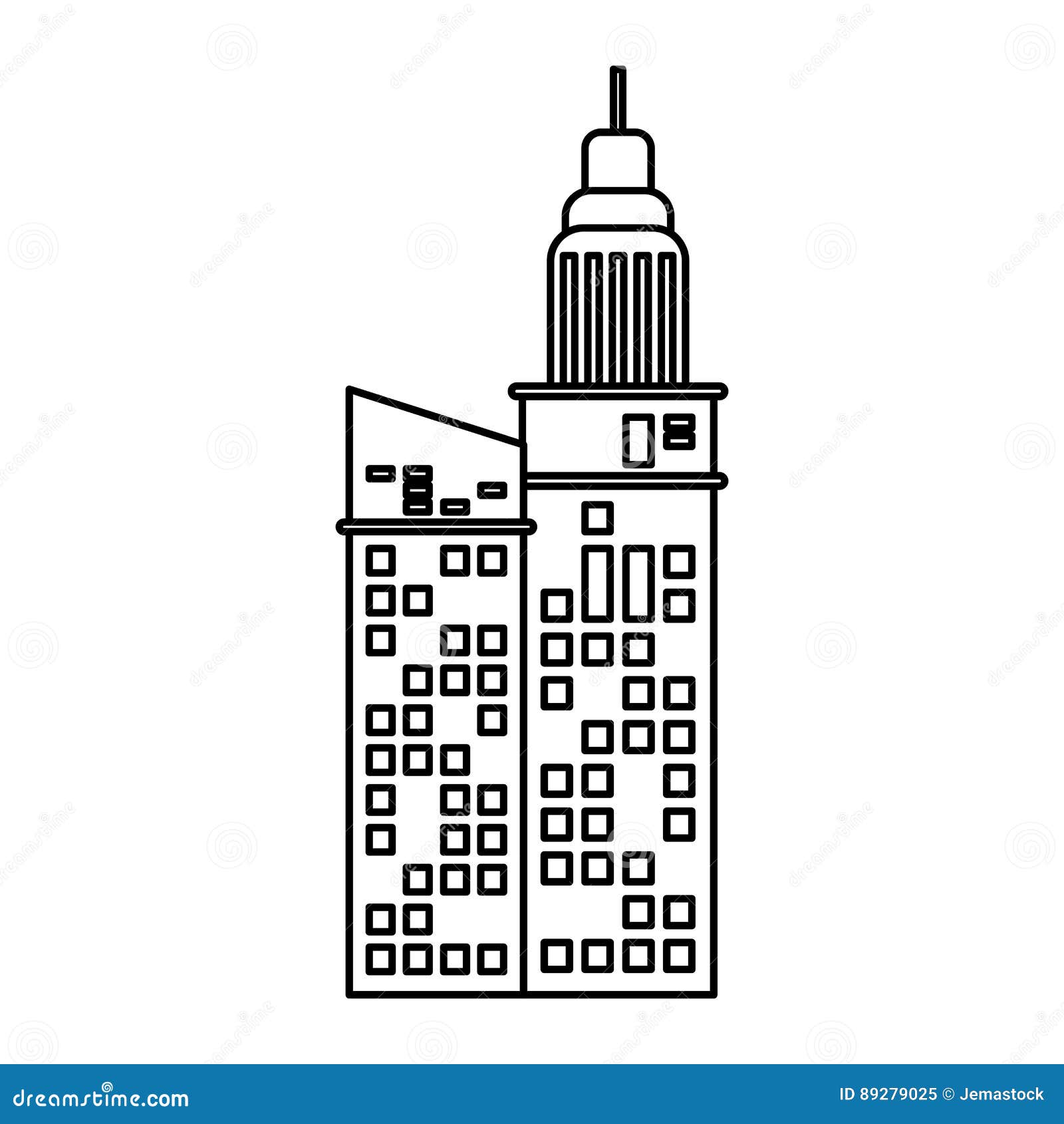 Building Facade Apartments Outline Stock Illustration - Illustration of ...