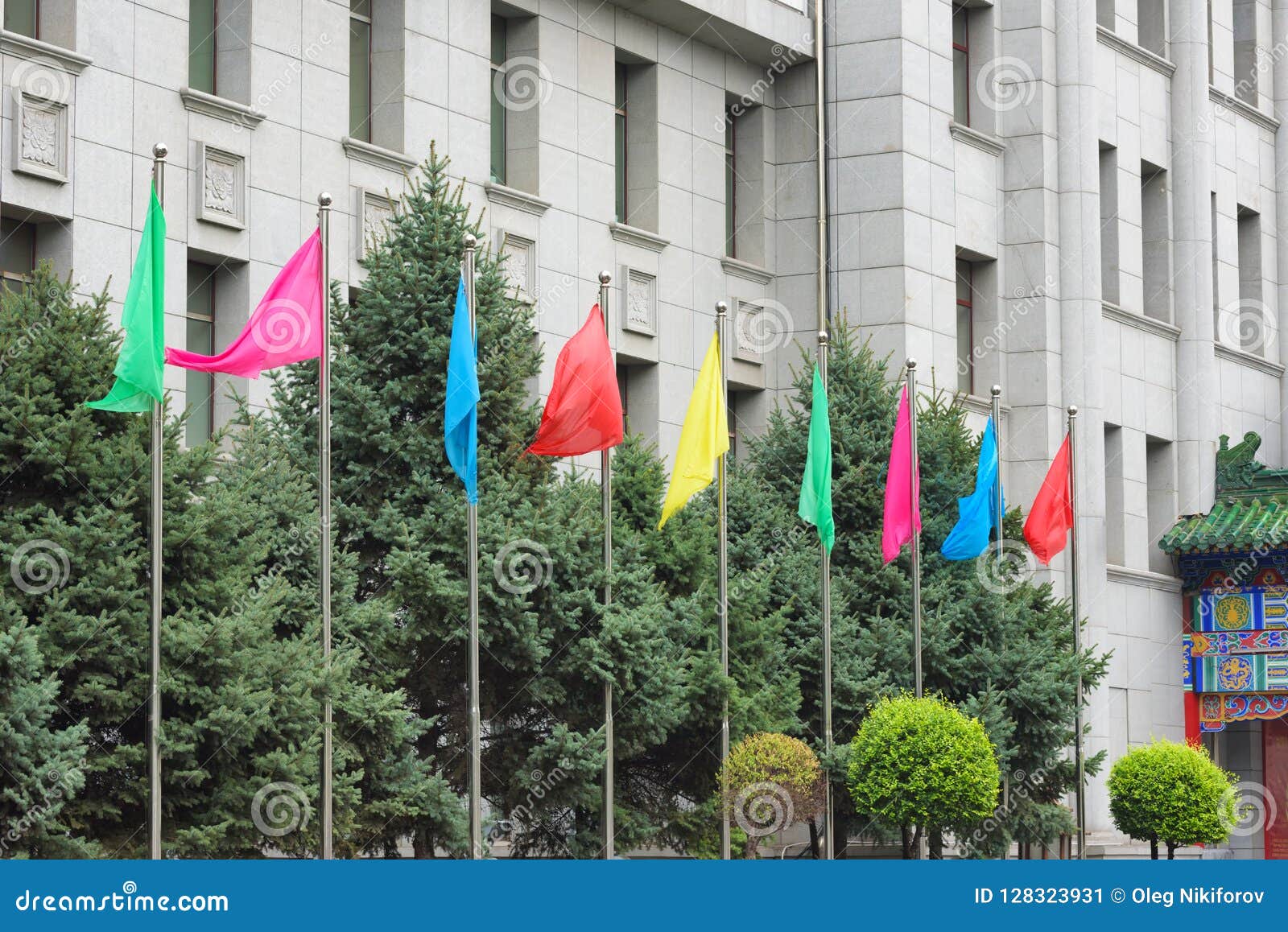 Building Facade And Flags Royalty-Free Stock Photography ...