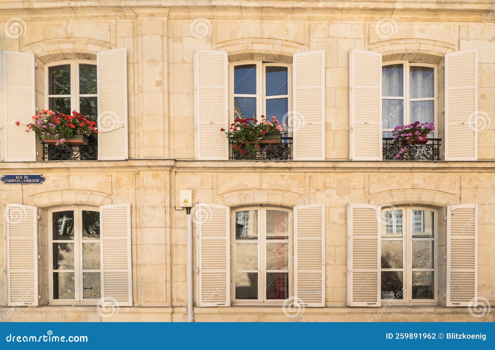 Building facade in France stock photo. Image of house - 259891962