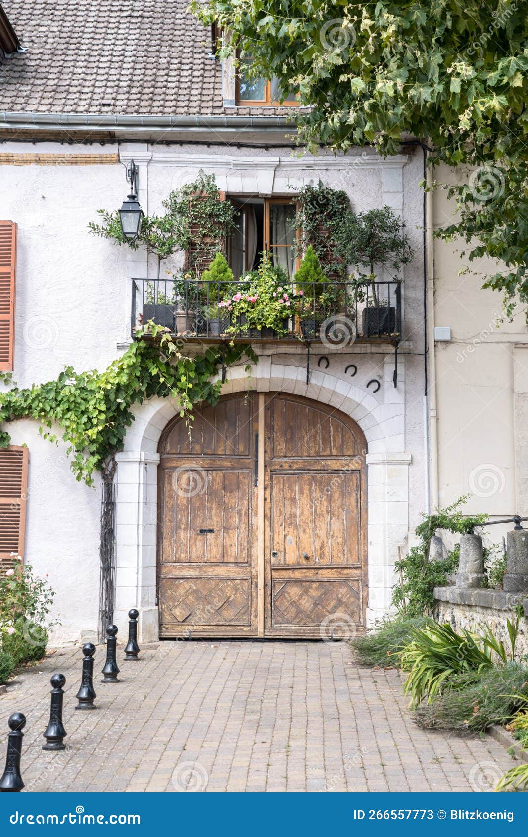 Building facade in France stock image. Image of style - 266557773