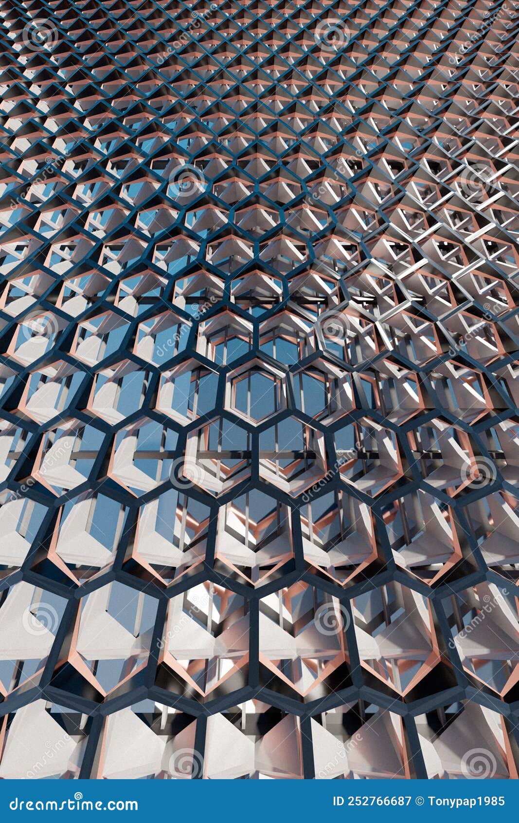 Building Facade in Hexagonal Patterns. Stock Image - Image of hexagonal ...