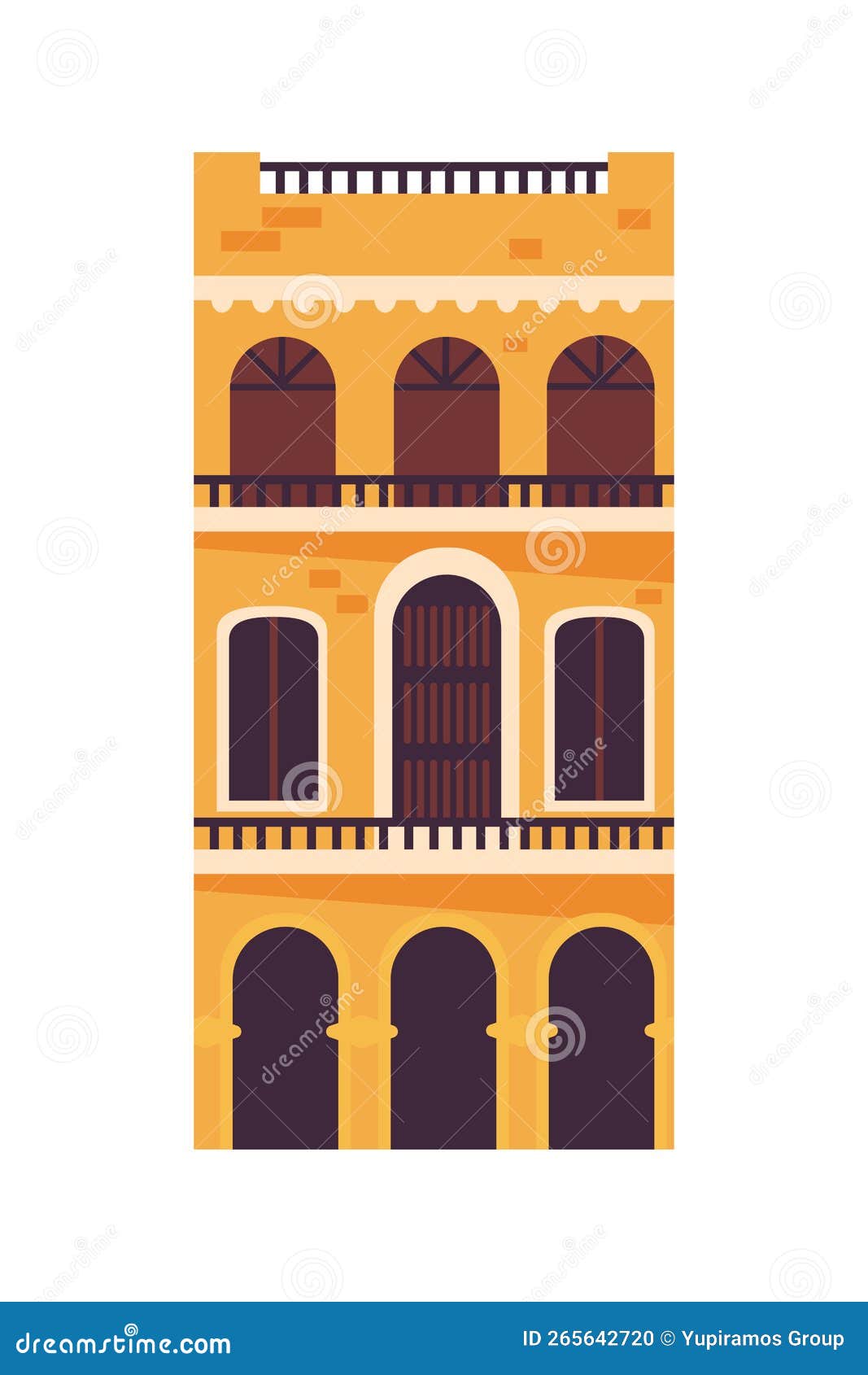 Building facade icon stock vector. Illustration of commercial - 265642720