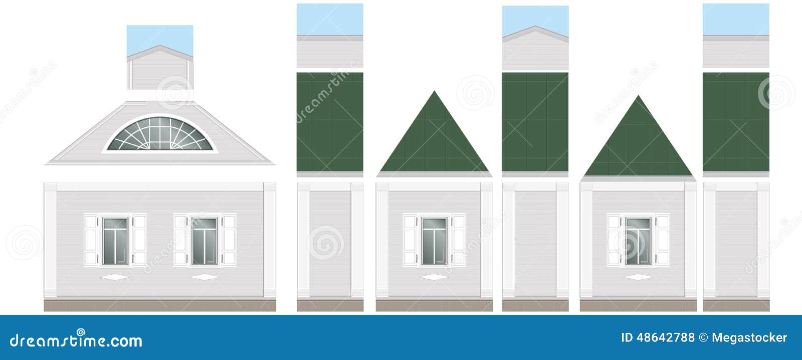 Building facade parts stock vector. Illustration of facade - 48642788