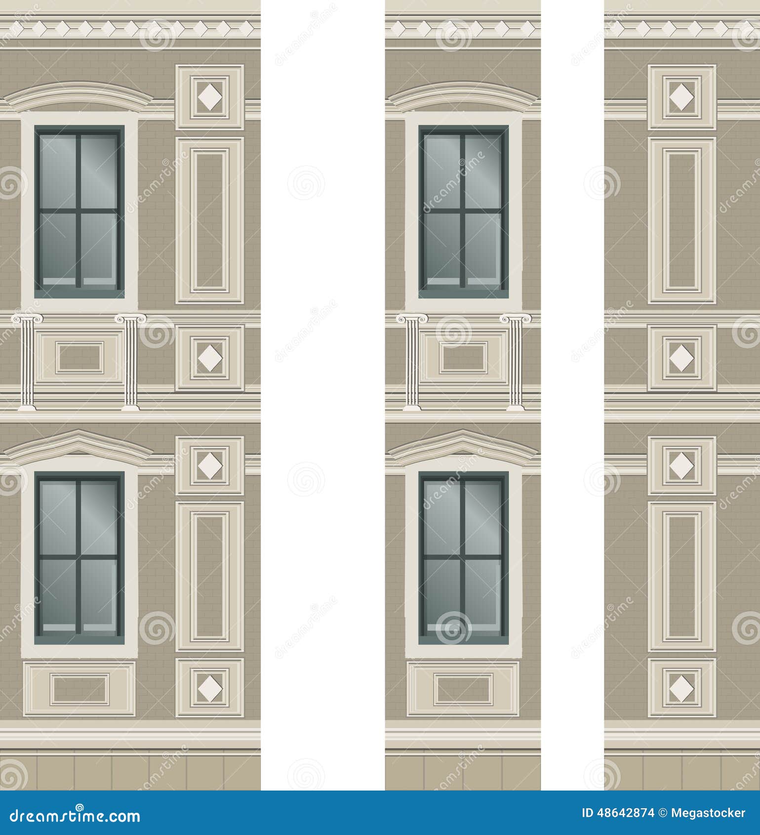 Building facade parts stock vector. Illustration of white - 48642874