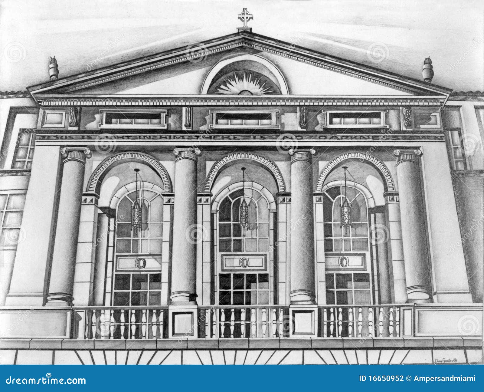 Building Facade Pencil Sketch Stock Illustration - Illustration of ...