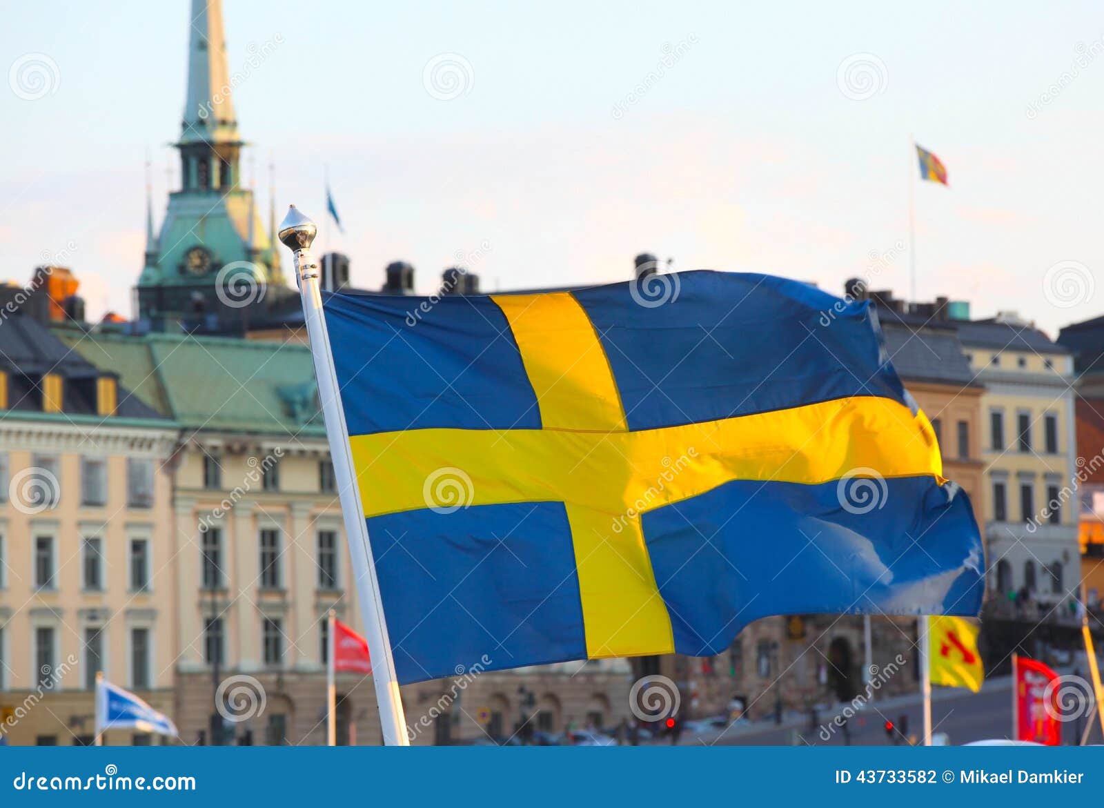 Building Facade with Swedish Flag Editorial Photography - Image of ...