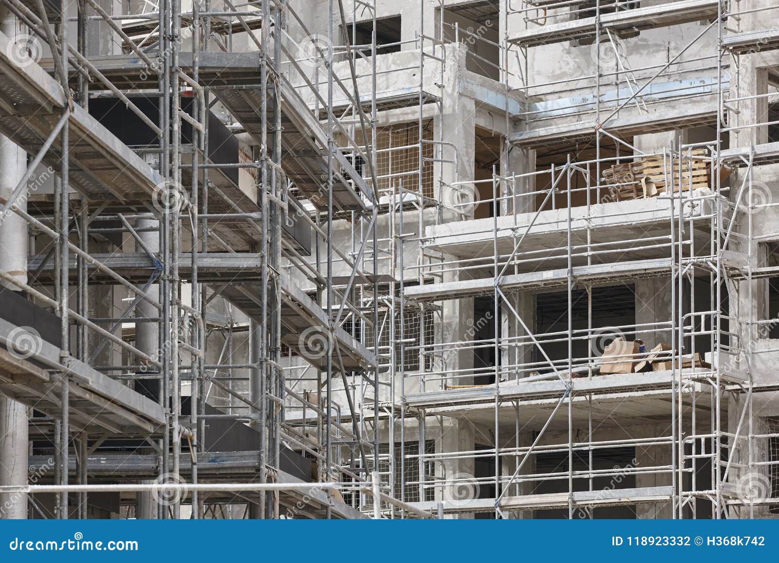 Building Facade Under Construction. Concrete Structure Stock Photo ...