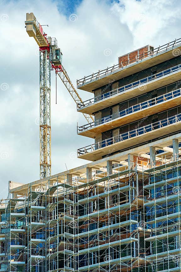Building Facade Under Construction, Real Estate Development Stock Photo ...