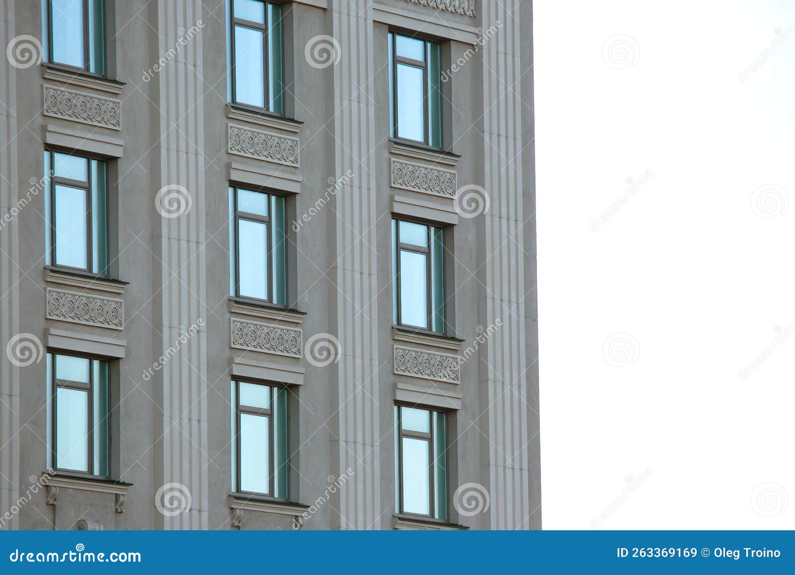 Building Facade with Windows. Residential Building Industry in the City ...