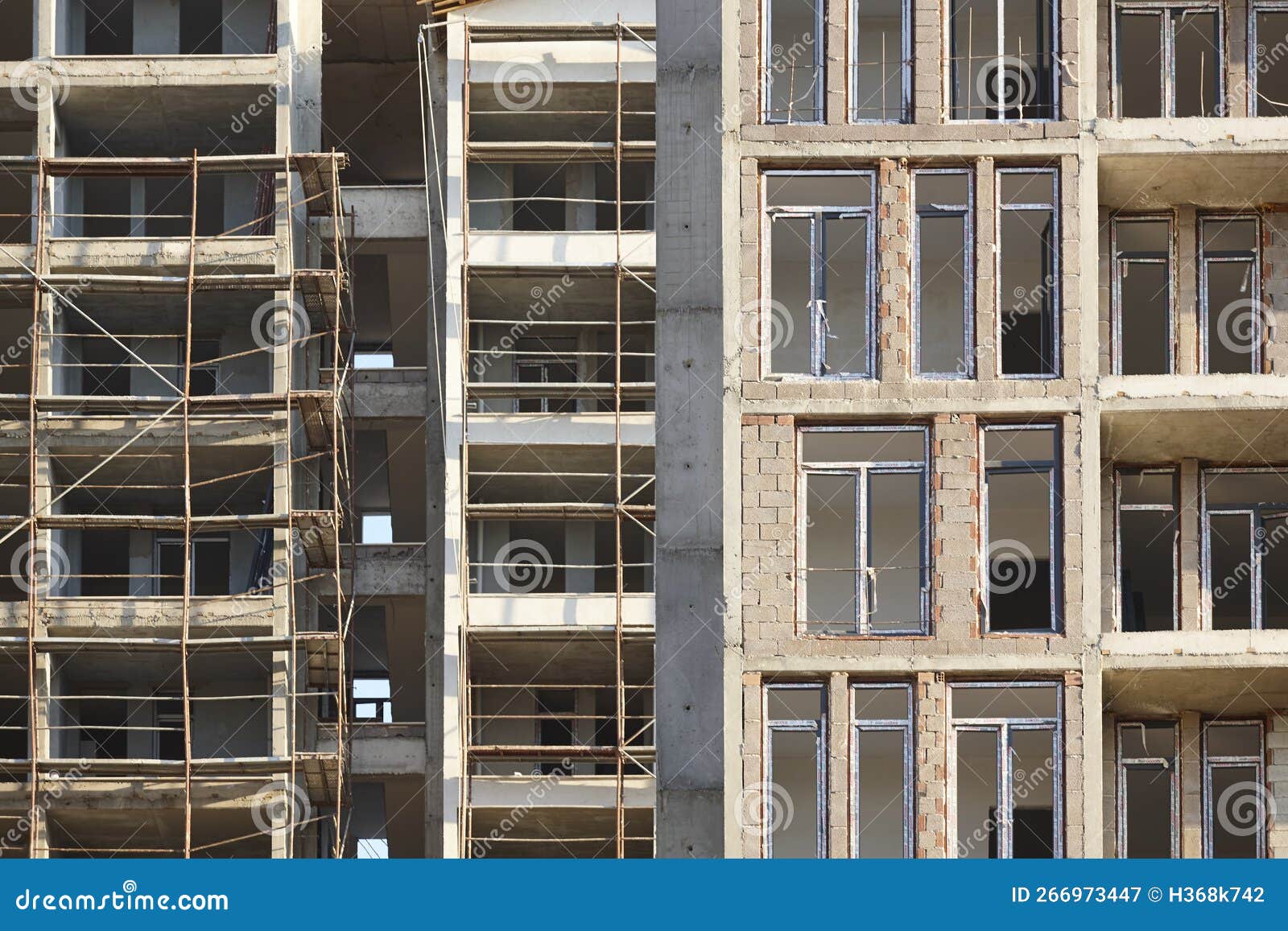 Building Facades Under Construction. Work in Progress. Development and ...
