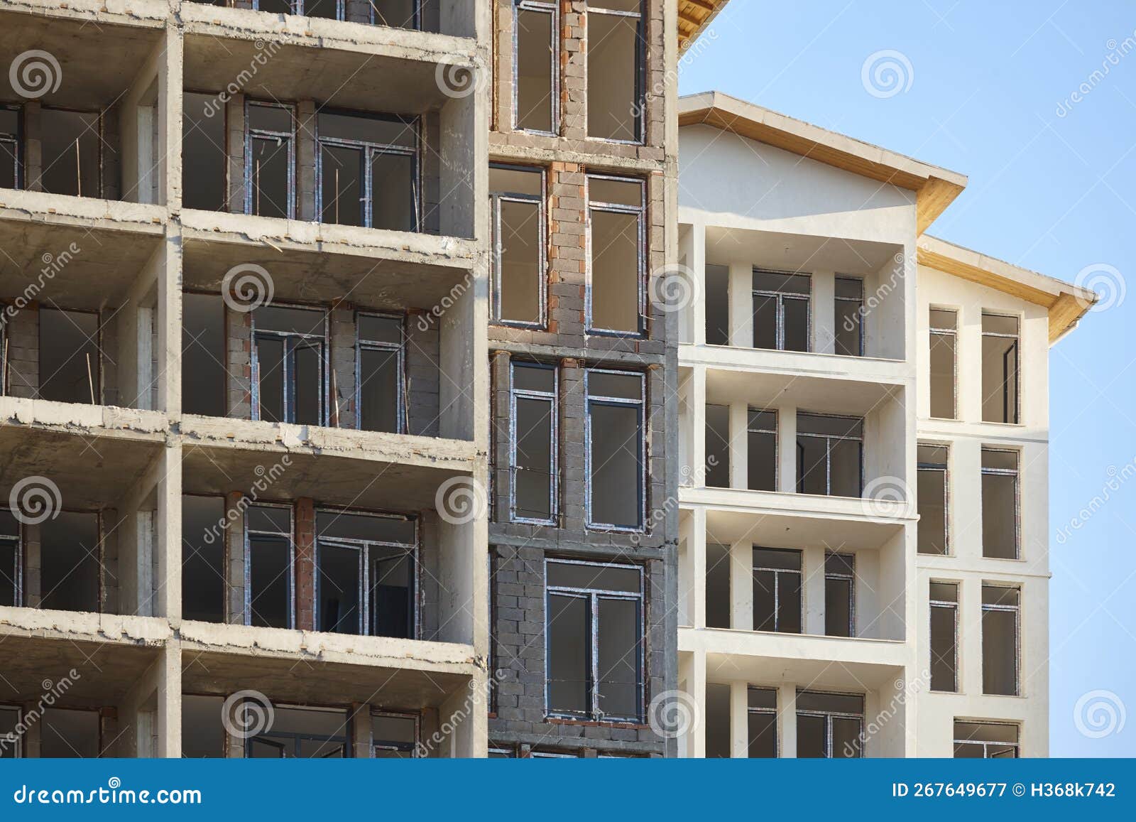 Building Facades Under Construction. Work in Progress. Development and ...