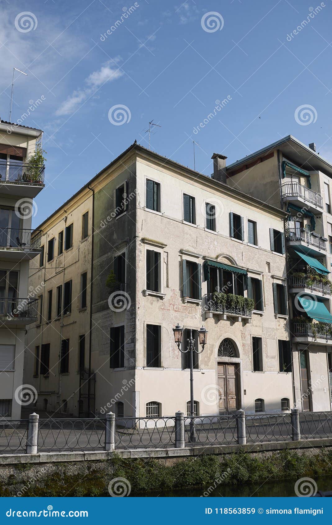 Building facing River Sile editorial stock image. Image of colorful ...