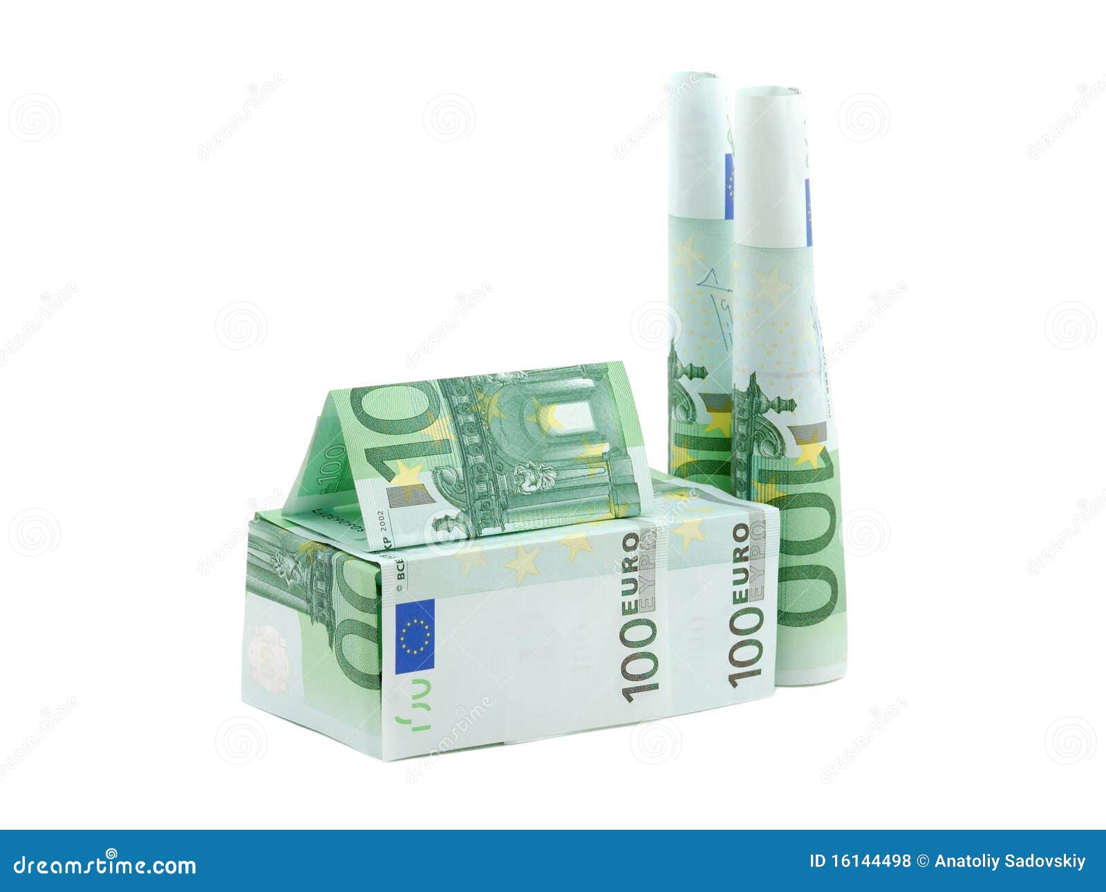 Building Factory Made of Euro Banknotes Stock Photo - Image of money ...