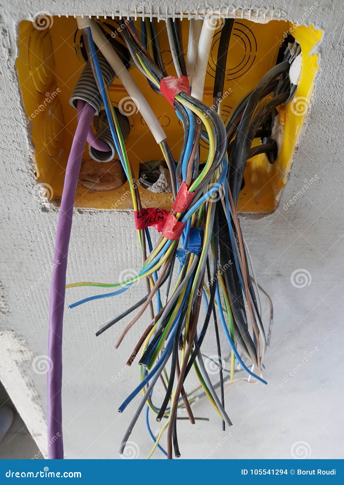 New Home Construction Showing Drywall with Electrical Boxes Stock Photo ...