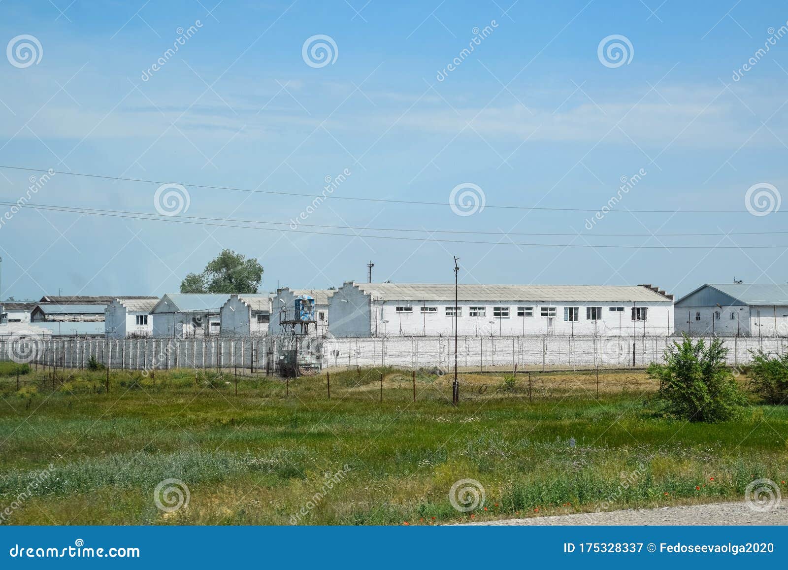 Watchtower Of A Correctional Facility Of A Prison With A Balustrade And ...