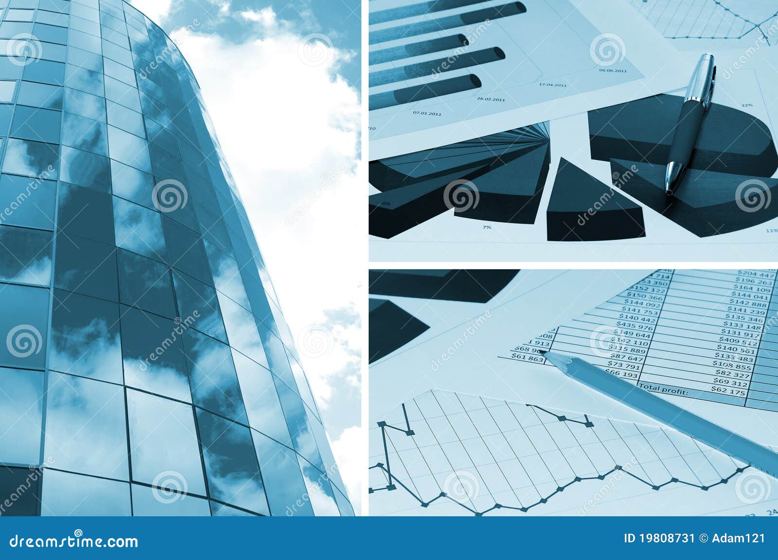 Building and Financial Chart, Business Collage Stock Image - Image of ...