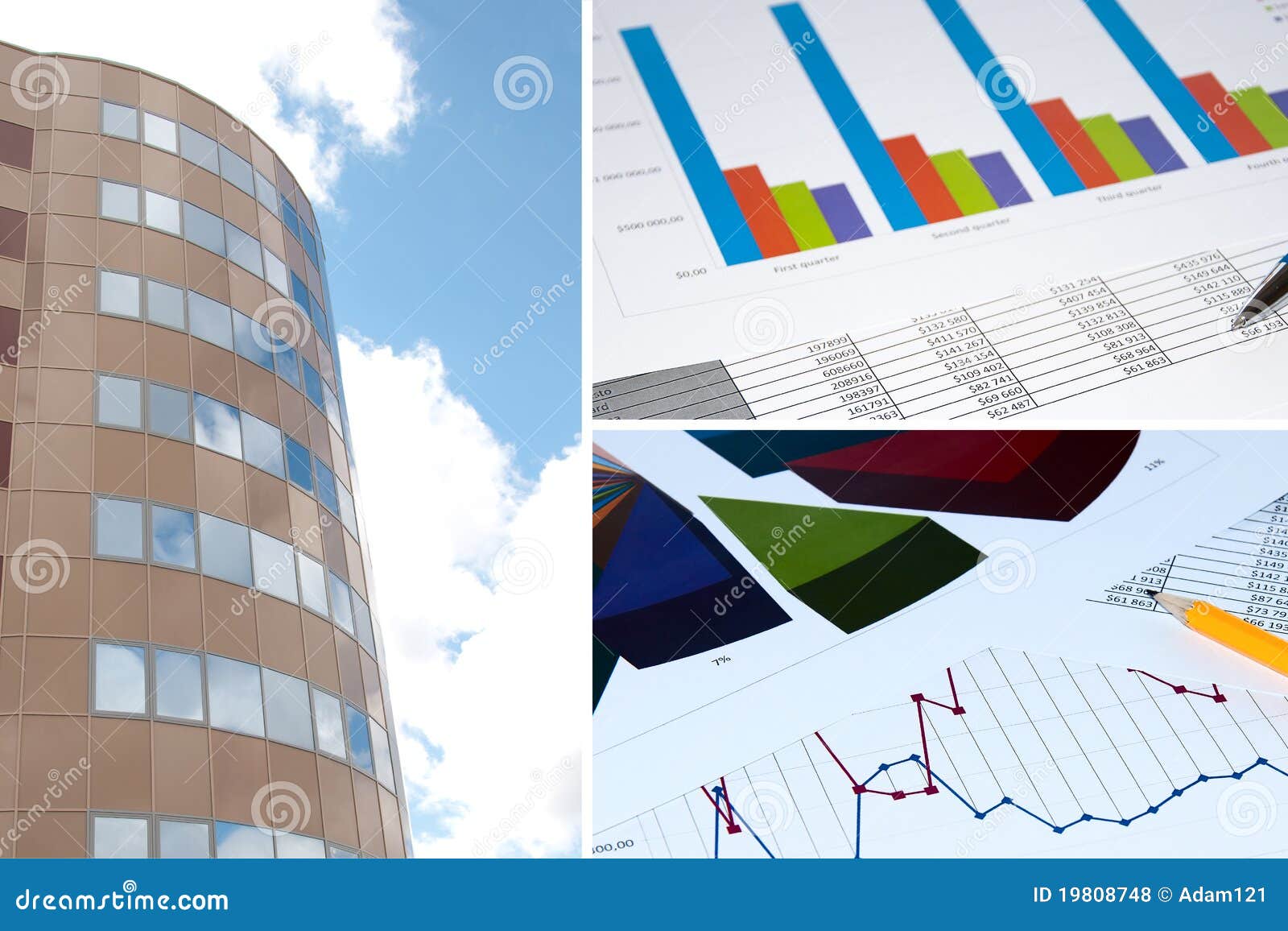 Building and Financial Chart, Business Collage Stock Photo - Image of ...