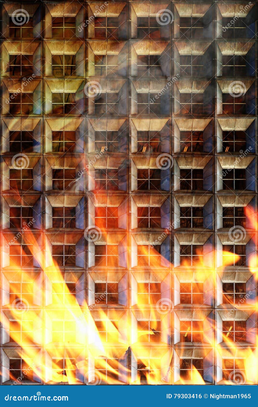 Building in fire stock photo. Image of high, building - 79303416
