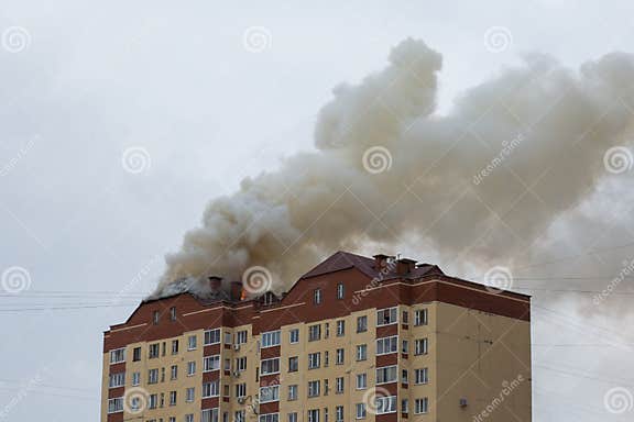 Building on Fire stock image. Image of fire, apartment - 68242049
