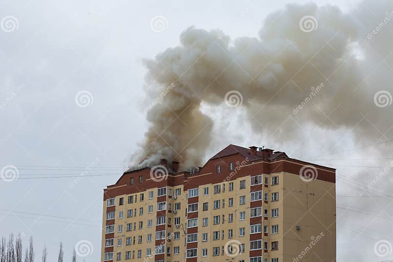 Building on Fire stock photo. Image of flame, construction - 81813982