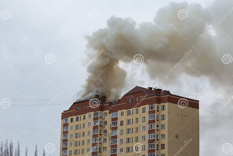 Building on Fire stock photo. Image of flame, construction - 81813982