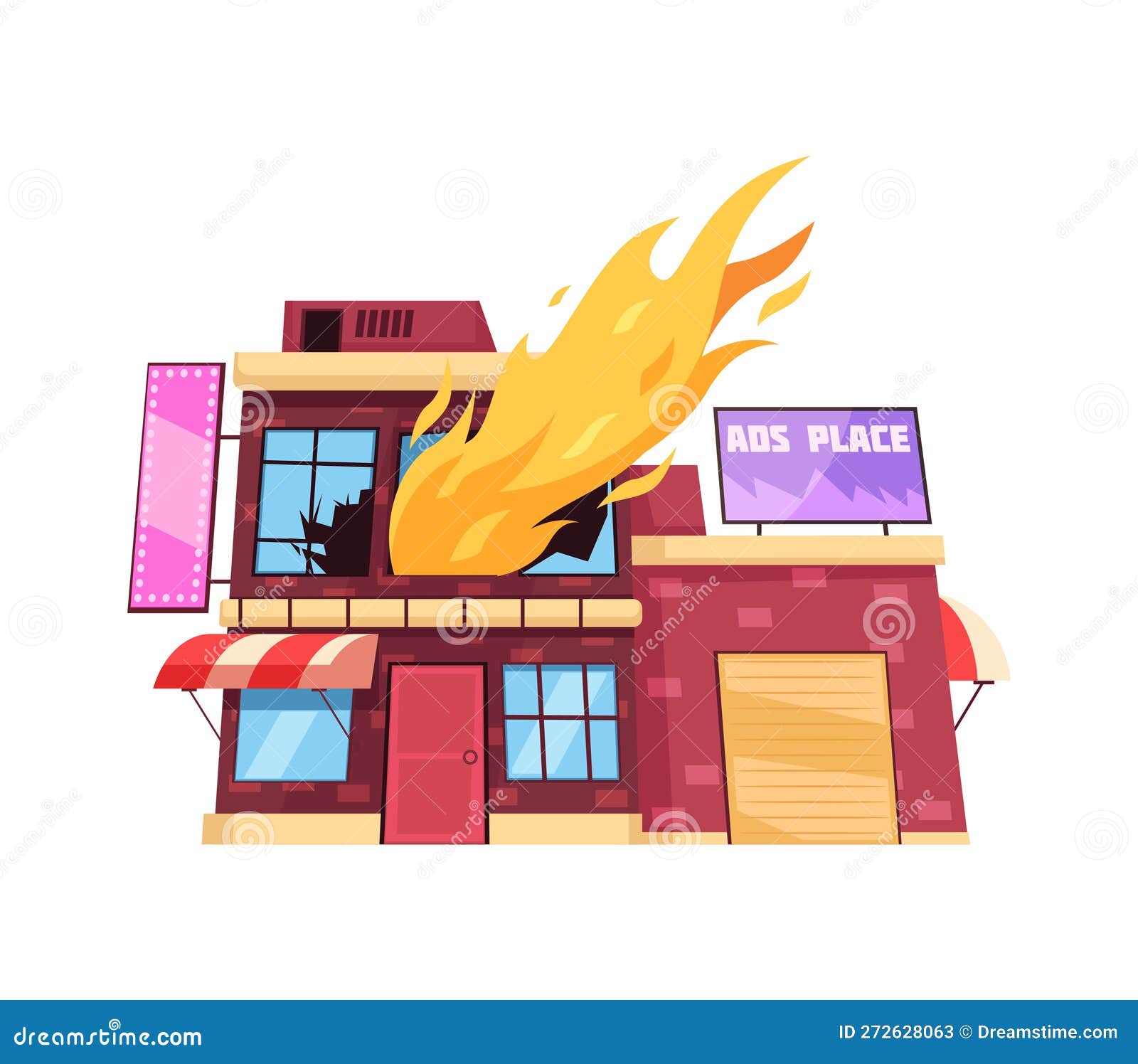 Building Fire Illustration stock vector. Illustration of flame - 272628063