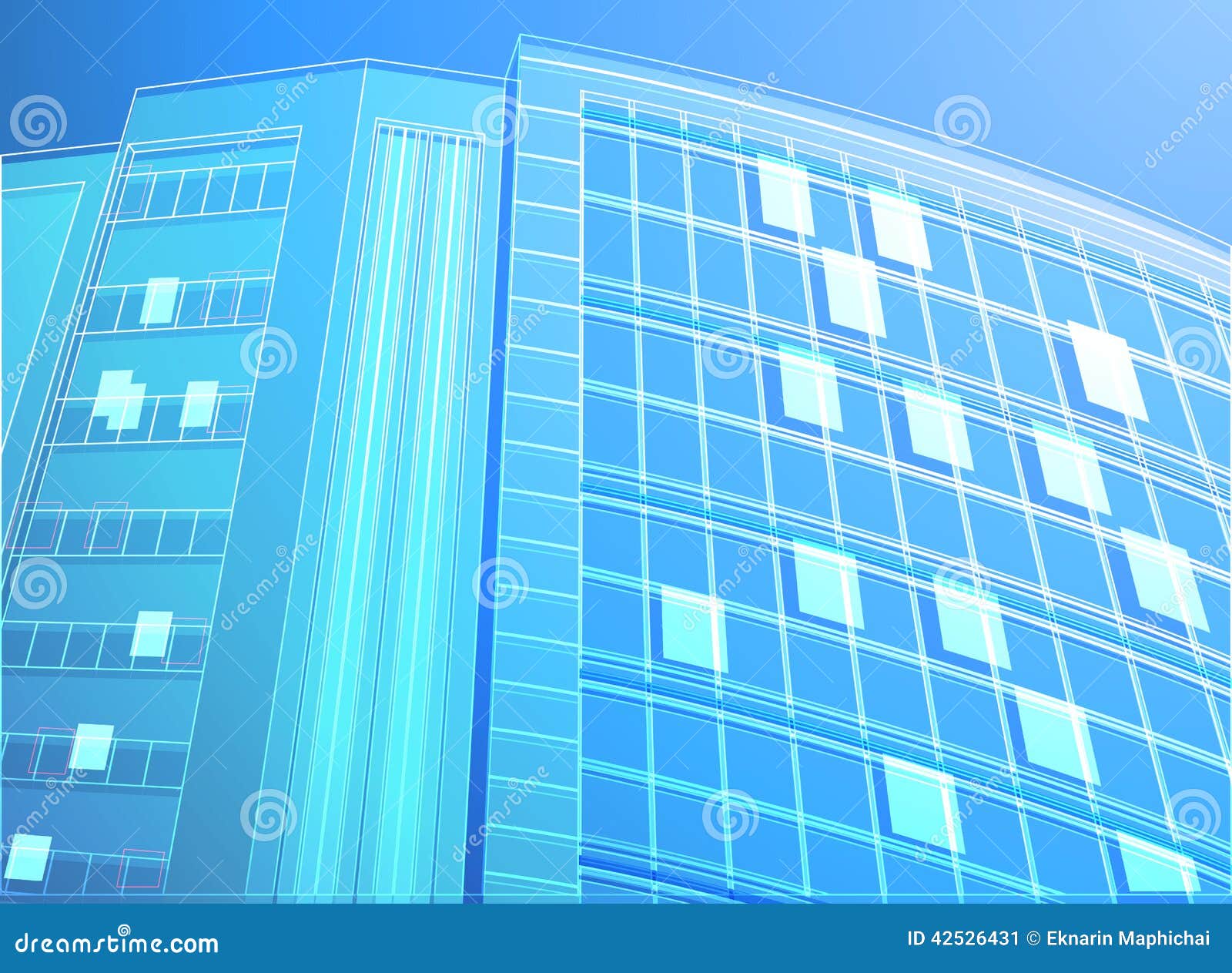 Building fireframe stock illustration. Illustration of skyscraper ...