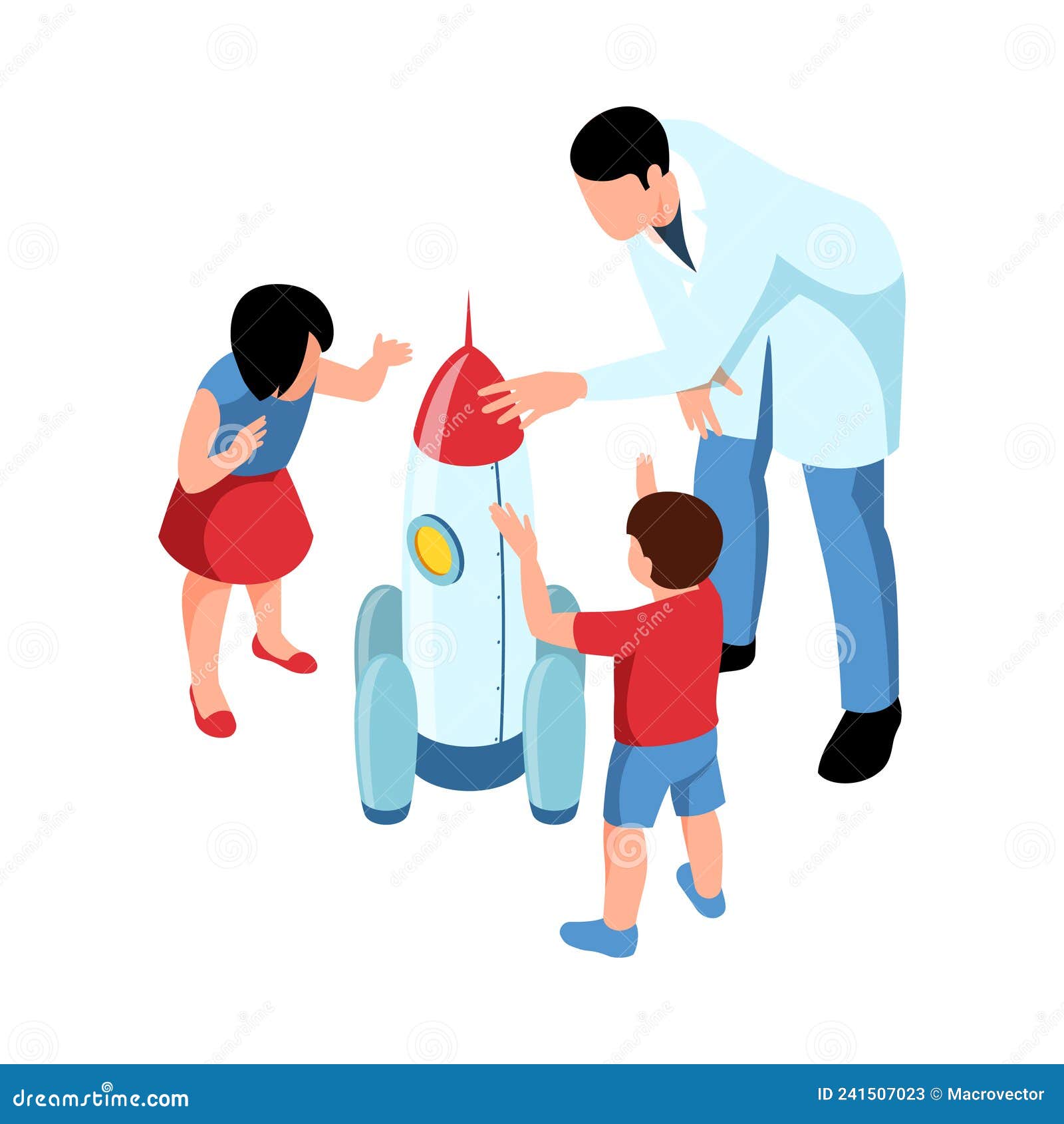 Building First Rocket Composition Stock Vector - Illustration of modern ...