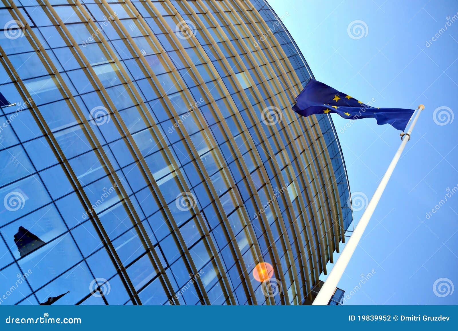 Building and flag stock photo. Image of business, blue - 19839952
