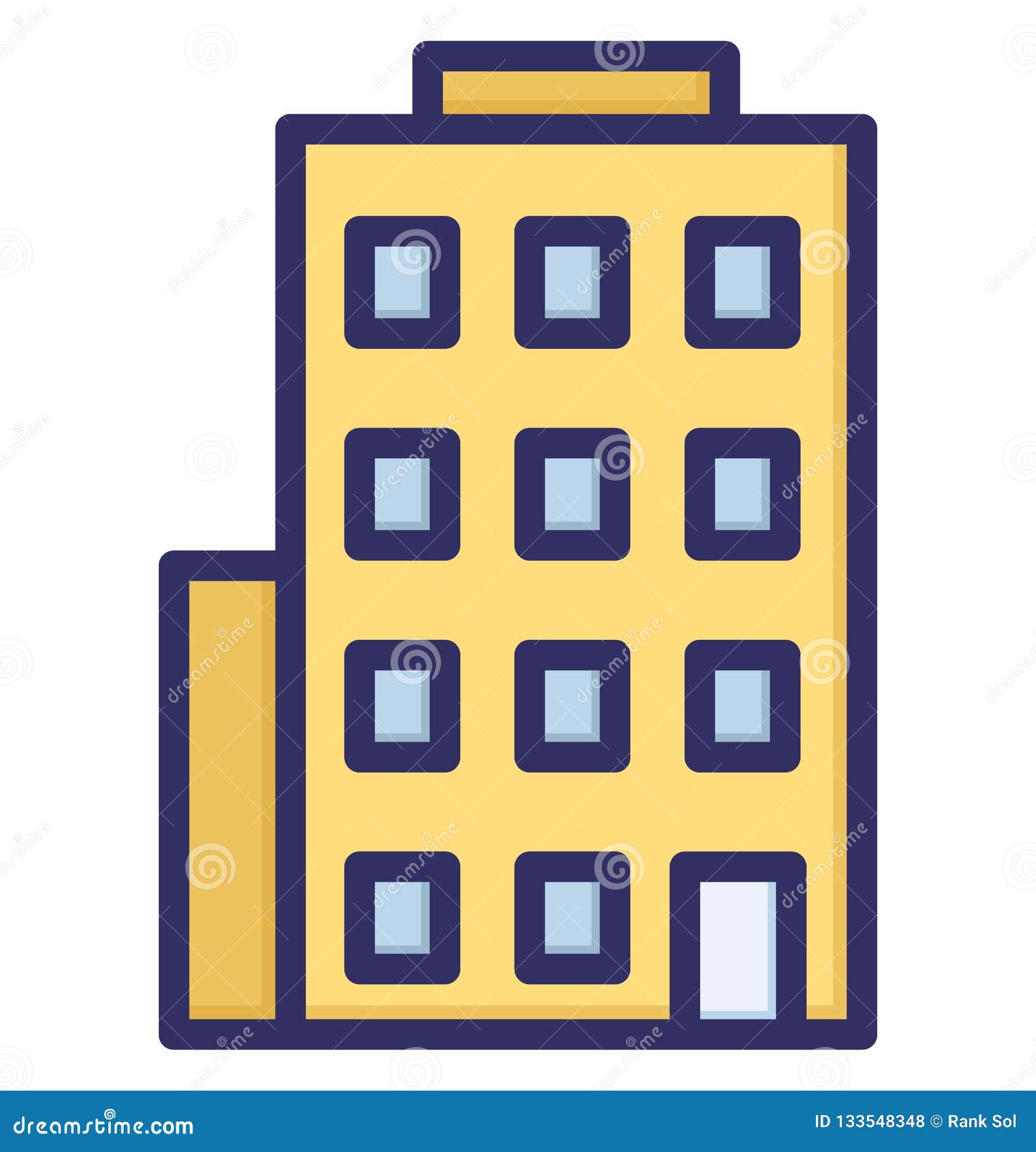 Building, Flats Isolated Vector Icon that Can Be Easily Modified or ...