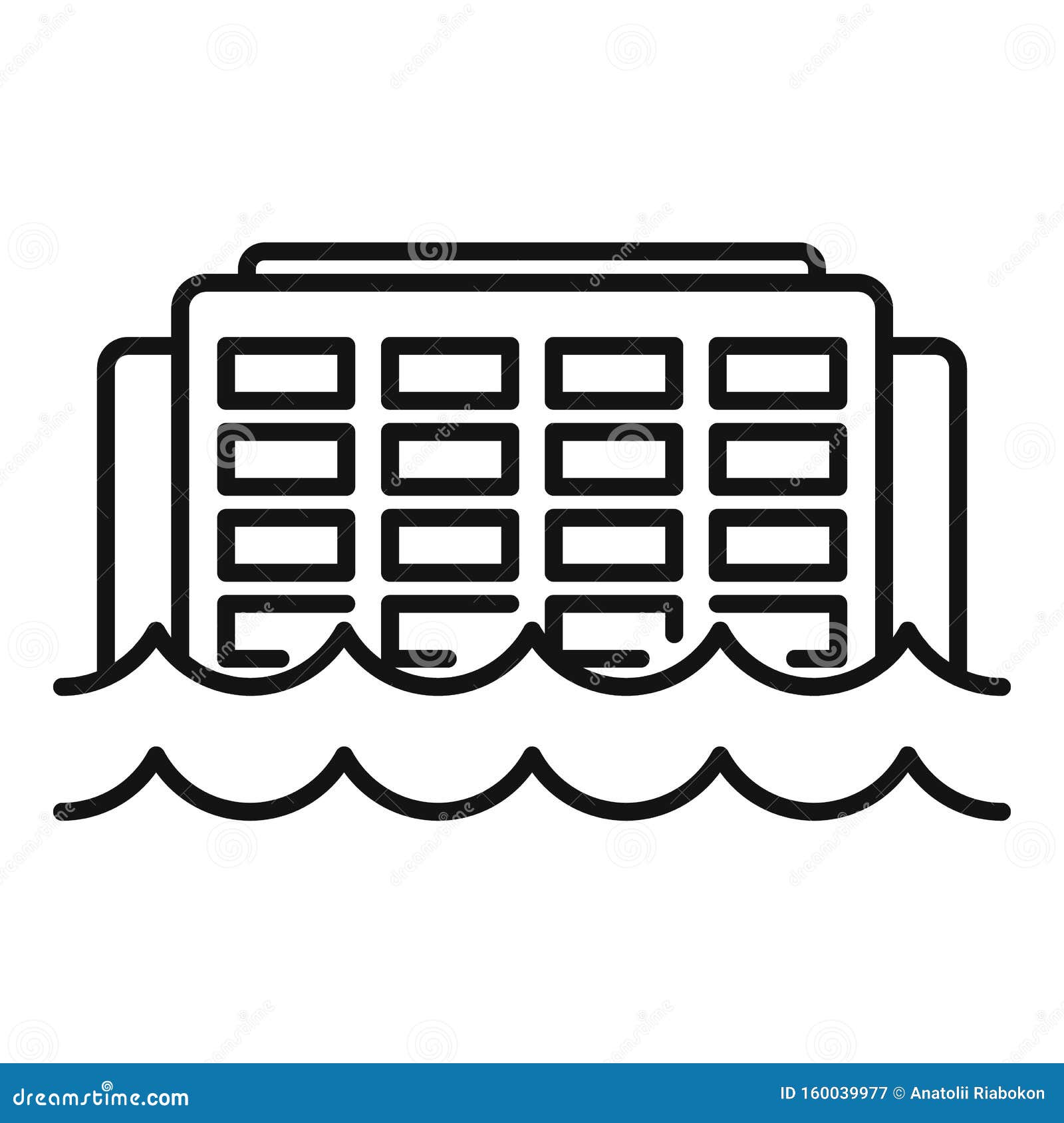 Building Flood Icon, Outline Style Stock Vector - Illustration of ...