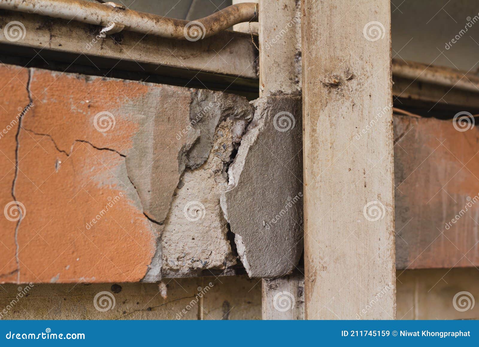 Building Floor Has Cracks. Mortar Cracks Caused by the Collapse of ...