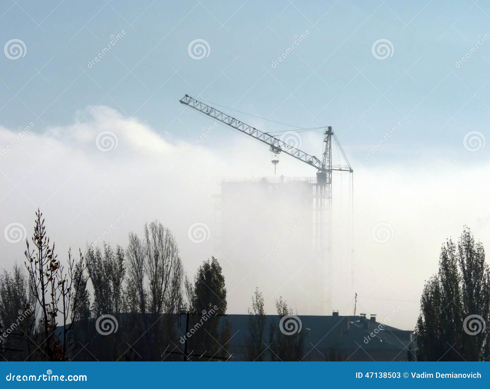 Building in fog stock image. Image of materials, building - 47138503