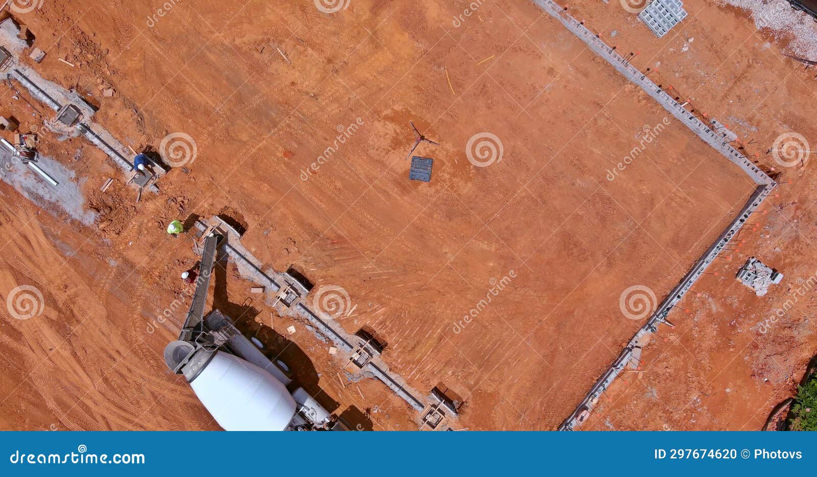 Building Foundation Columns Concrete Pouring during Construction ...