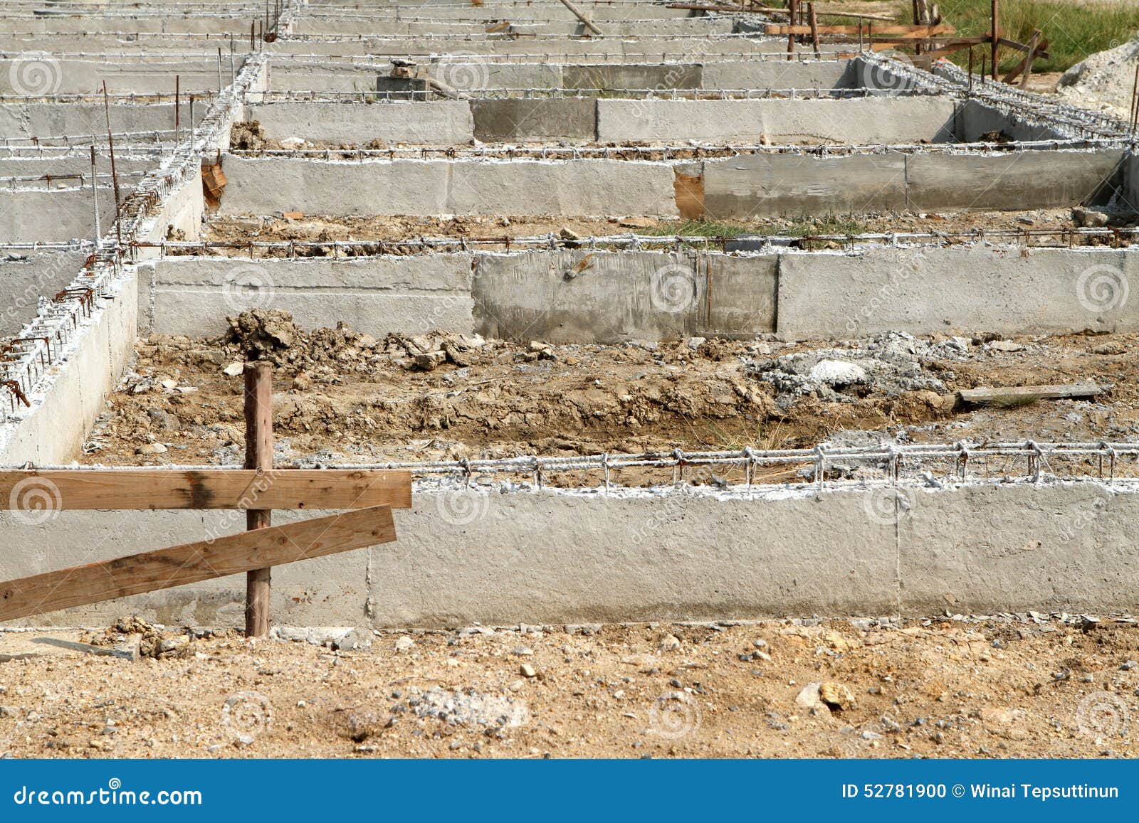 Building foundation stock photo. Image of concrete, soil - 52781900
