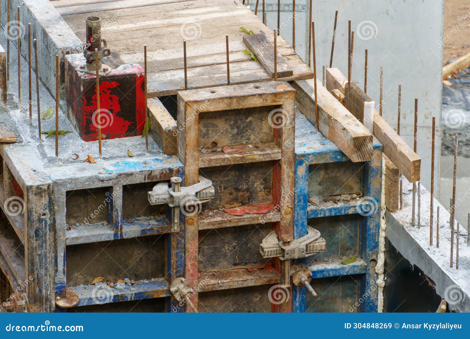 Building Foundation Construction. Monolithic Concrete and Reinforced ...