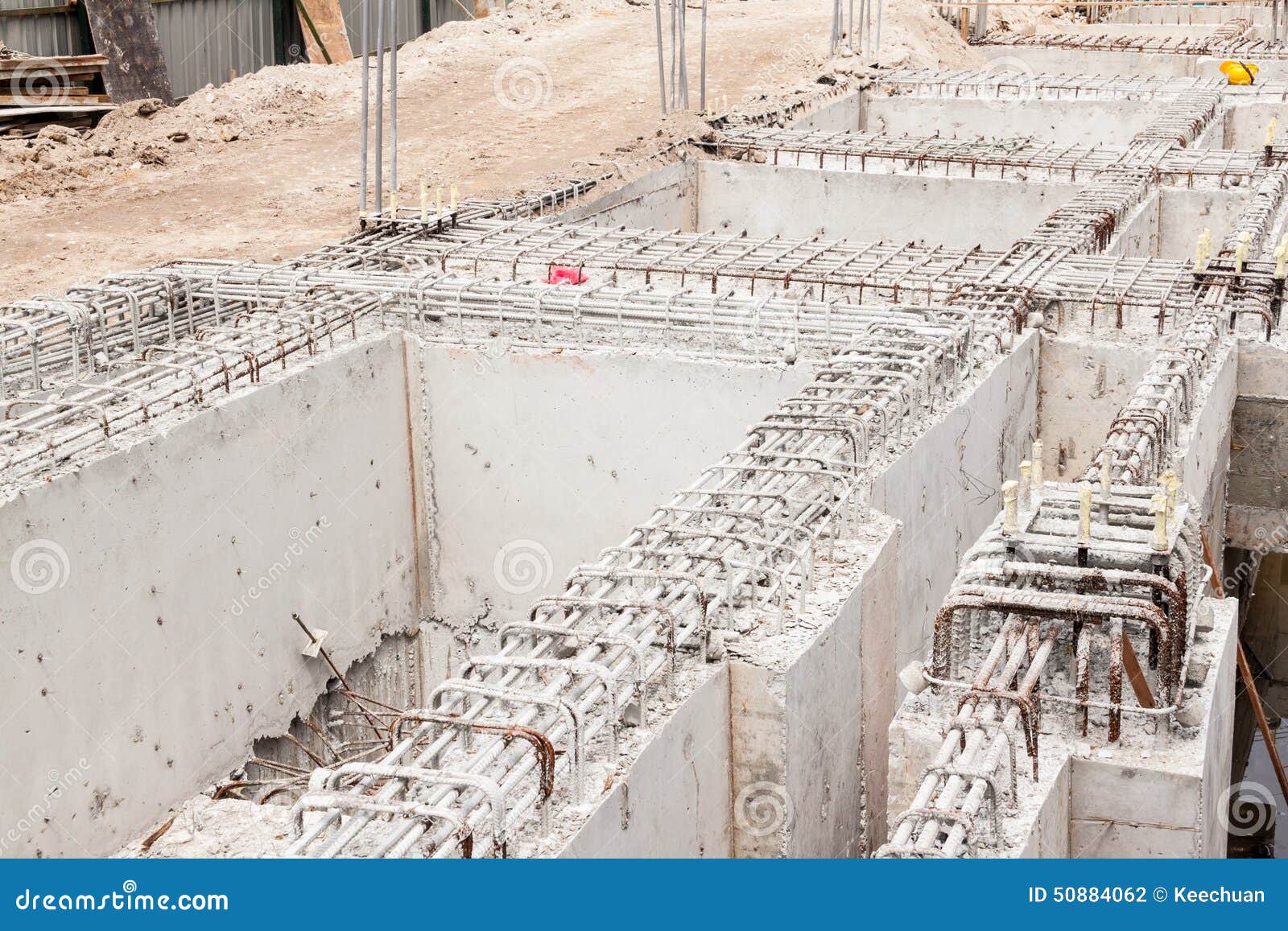 Building Foundation at Construction Site Stock Photo - Image of project ...