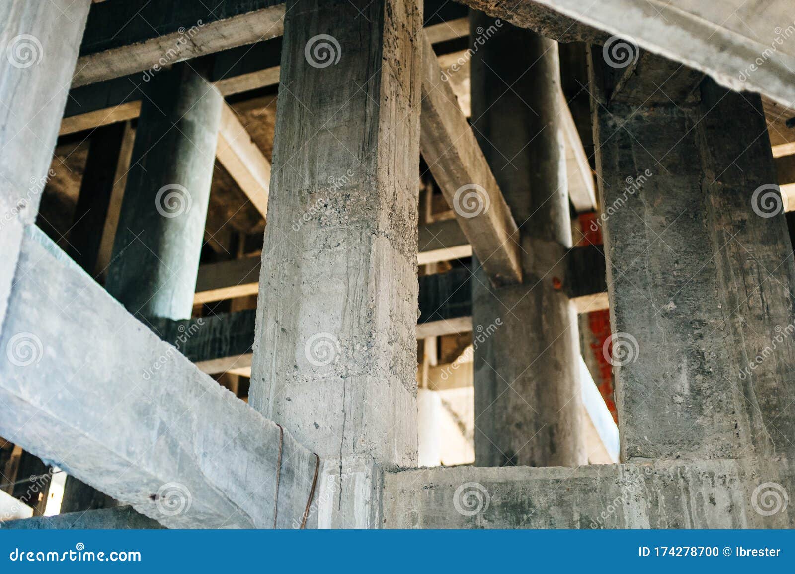 Building the Foundation of a House. Concrete Piles Stock Photo - Image ...