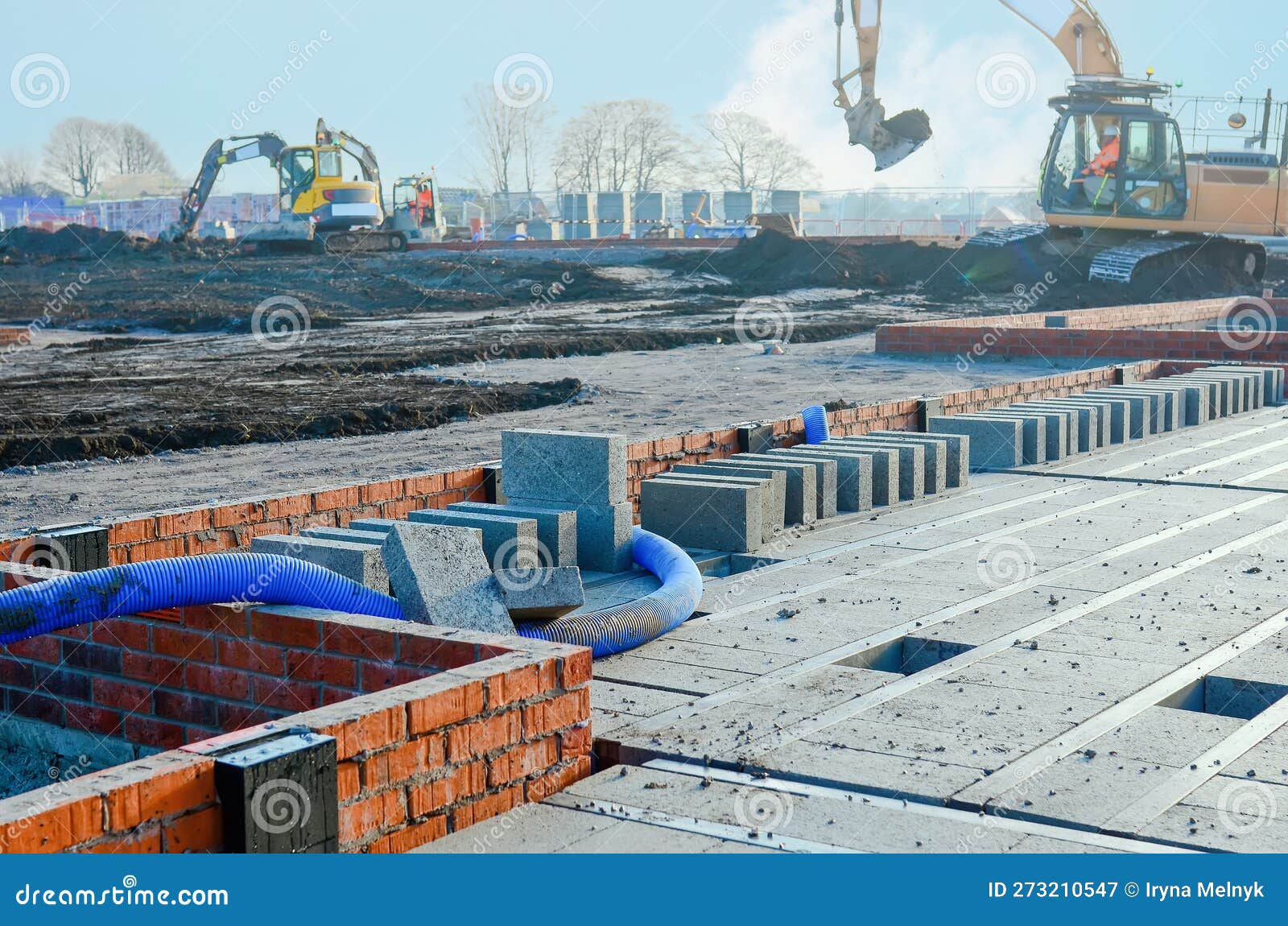 Building Foundation for New House on the Construction Site Stock Image ...