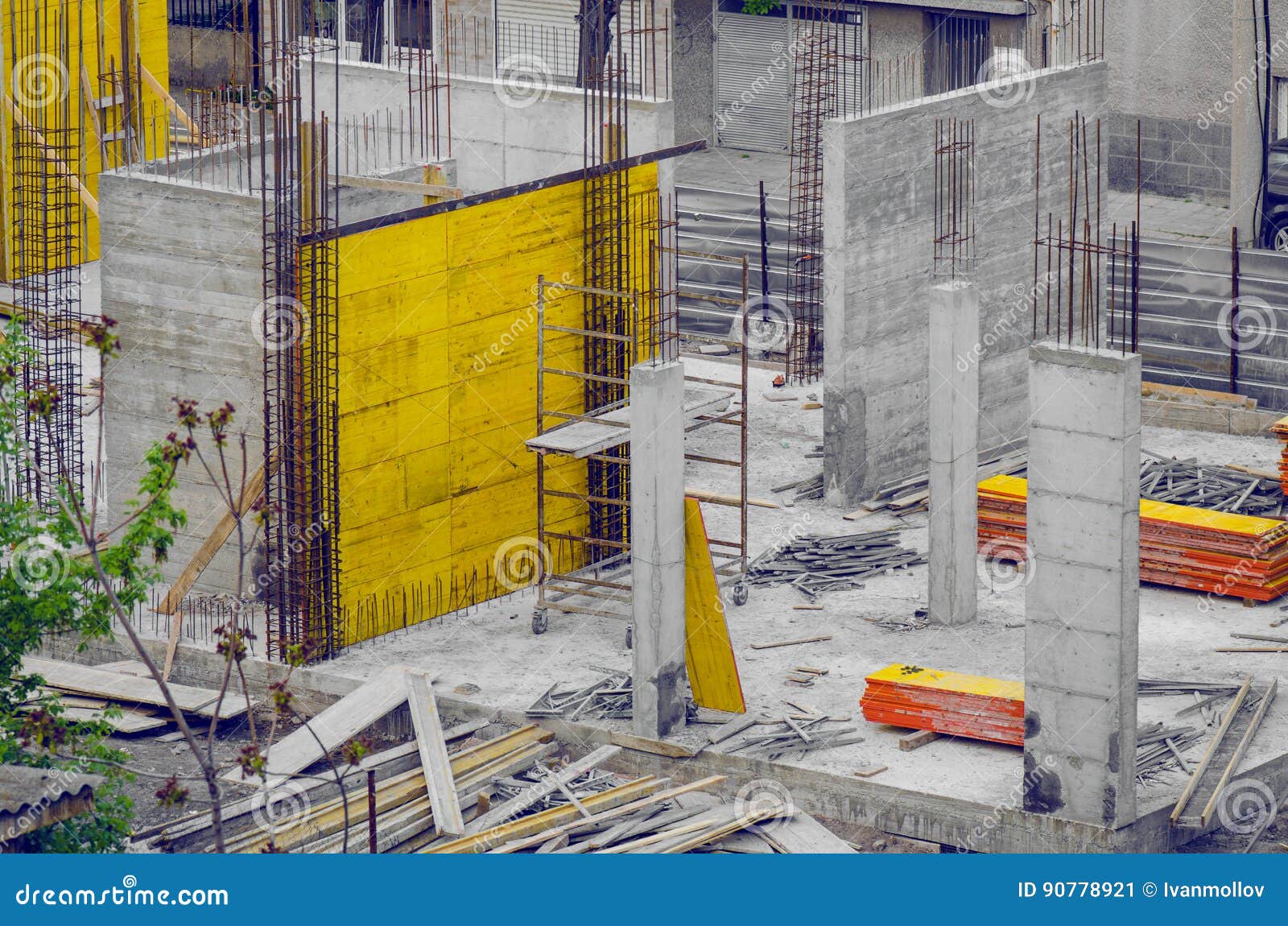 Building Foundation in Progress Stock Image - Image of engineering ...