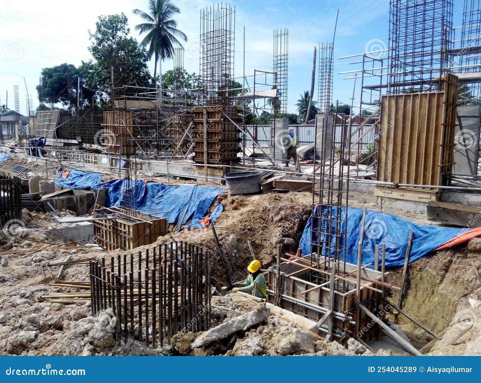 Building Foundation Work at the Construction Site in Kuala Lumpur ...