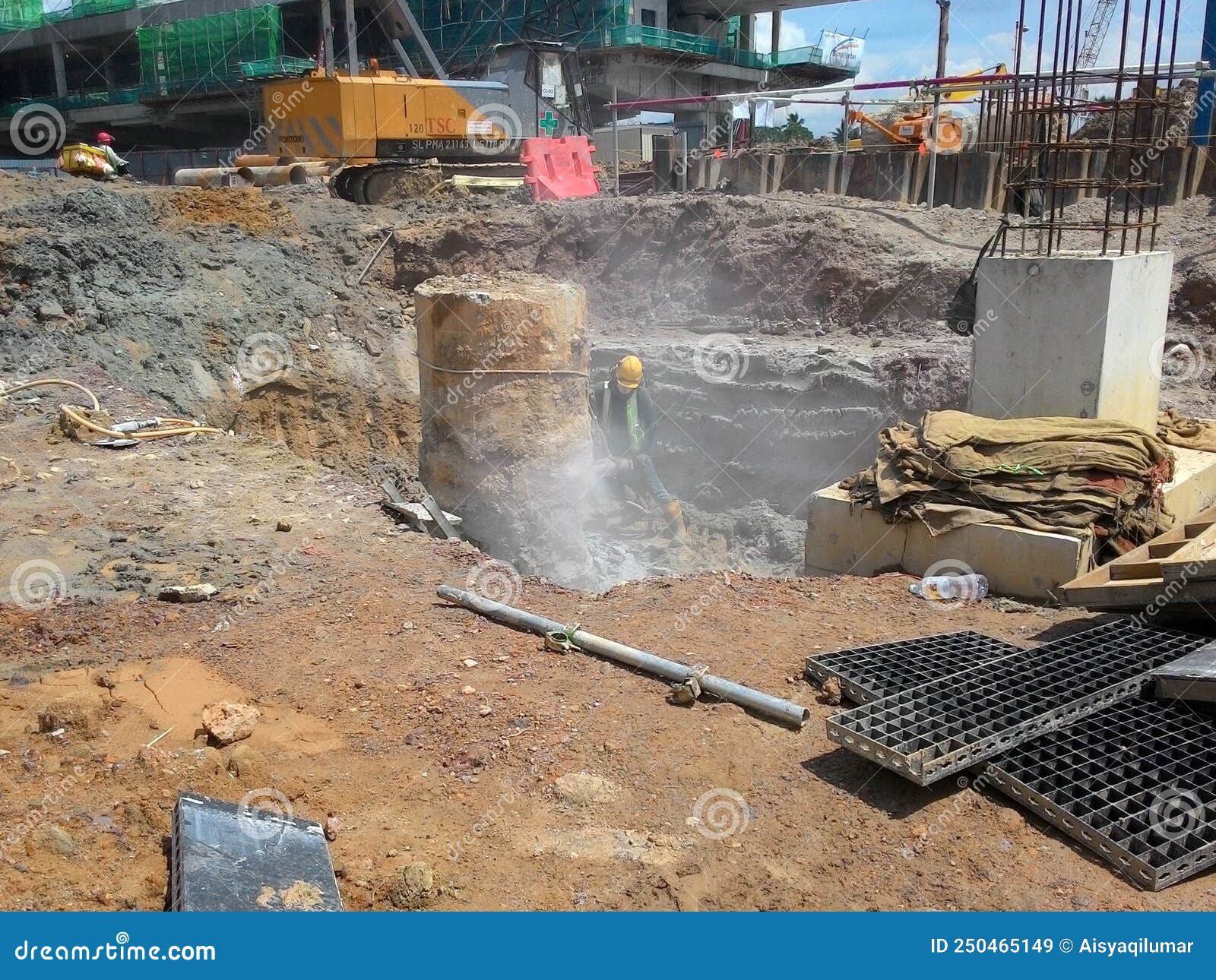 Building Foundation Work at the Construction Site. Editorial Stock ...