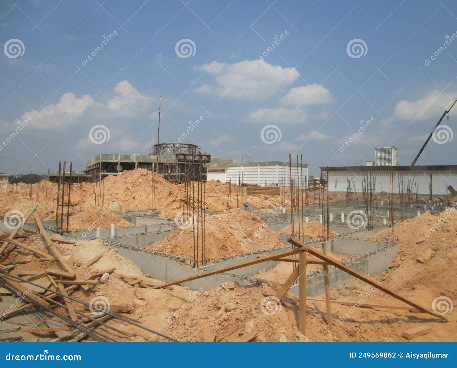 Building Foundation Work at Construction Site. Editorial Photography ...