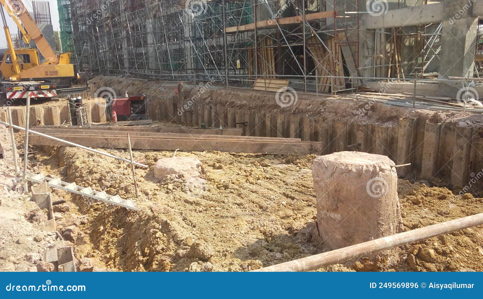 Building Foundation Work at Construction Site. Editorial Photo - Image ...