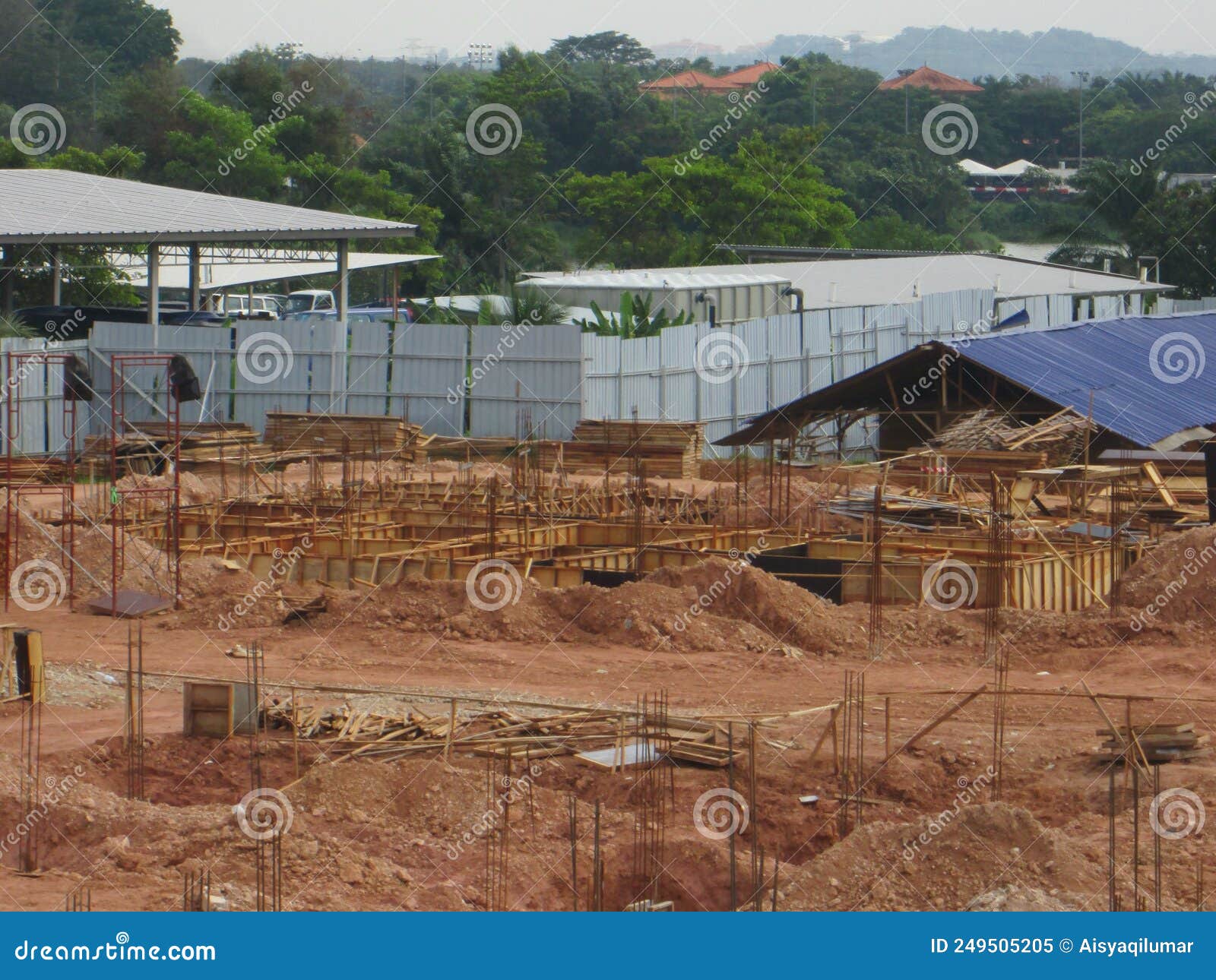 Building Foundation Work at Construction Site. Editorial Image - Image ...