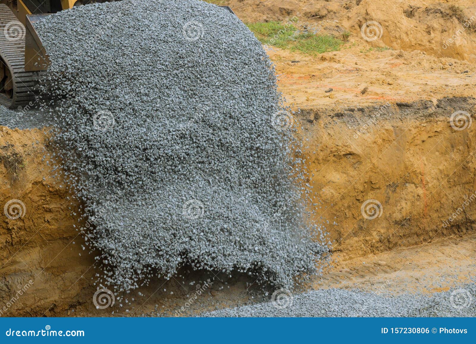 Building Foundation Work at the Construction Site Stone Backfill ...