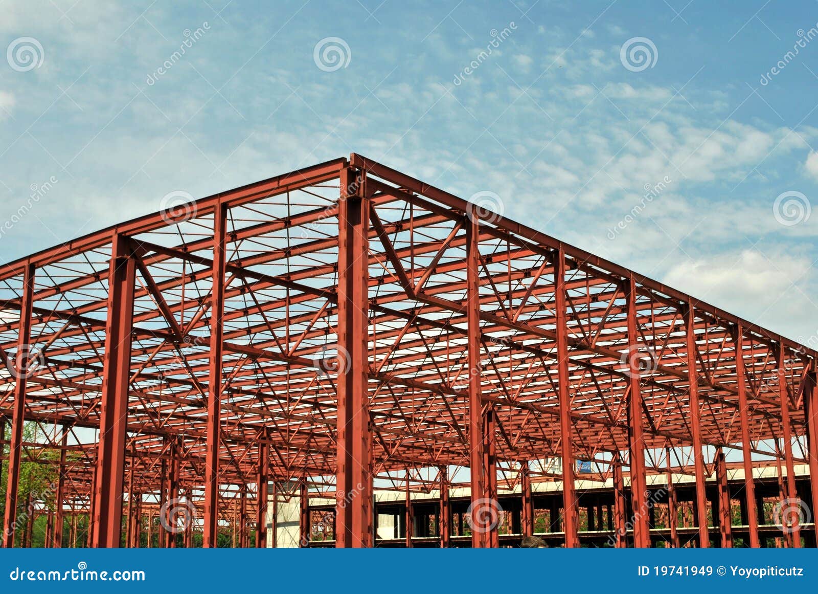Building Frame Under Construction Stock Image - Image of equipment ...