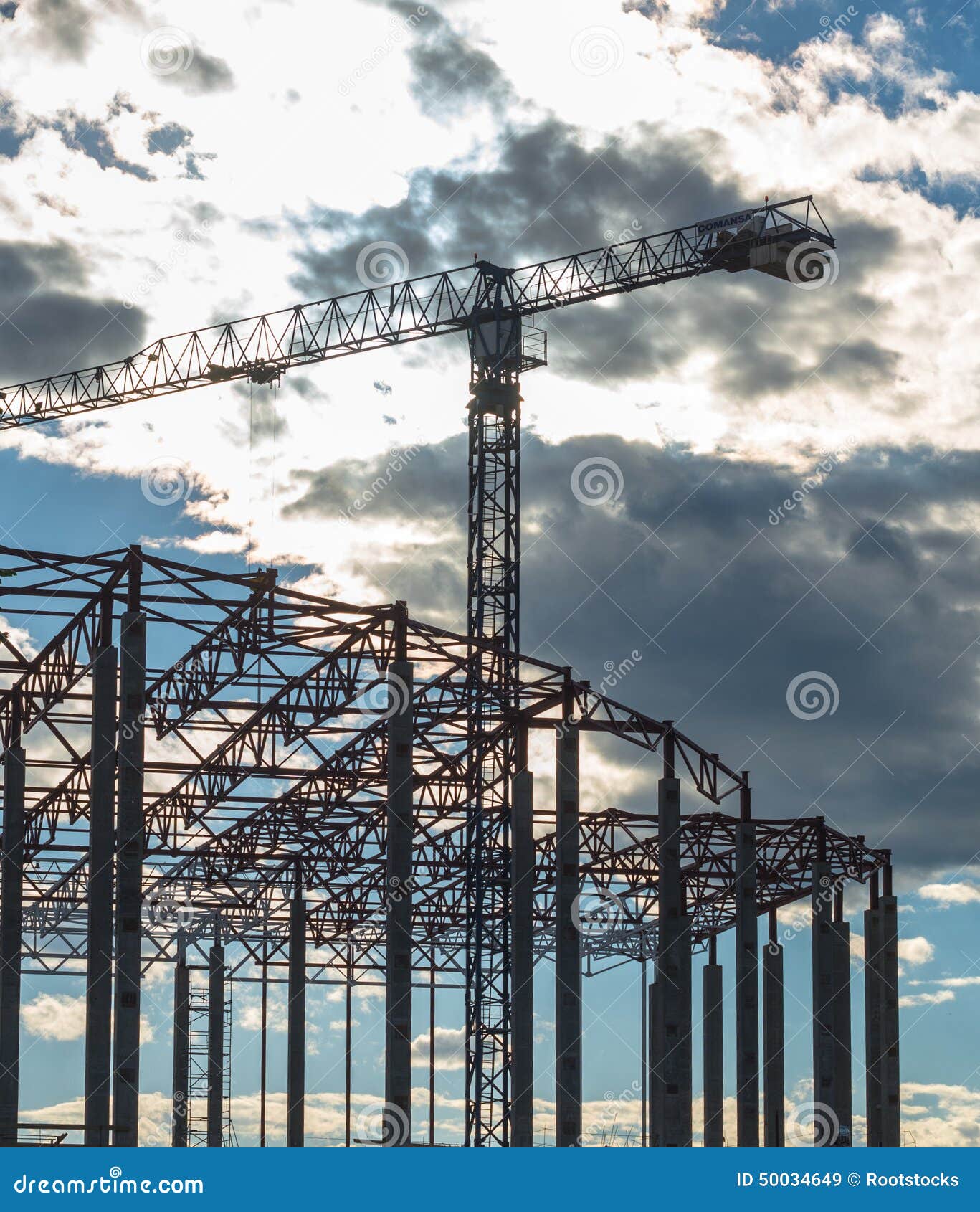 Building Framework and Tower Crane Stock Image - Image of engineering ...