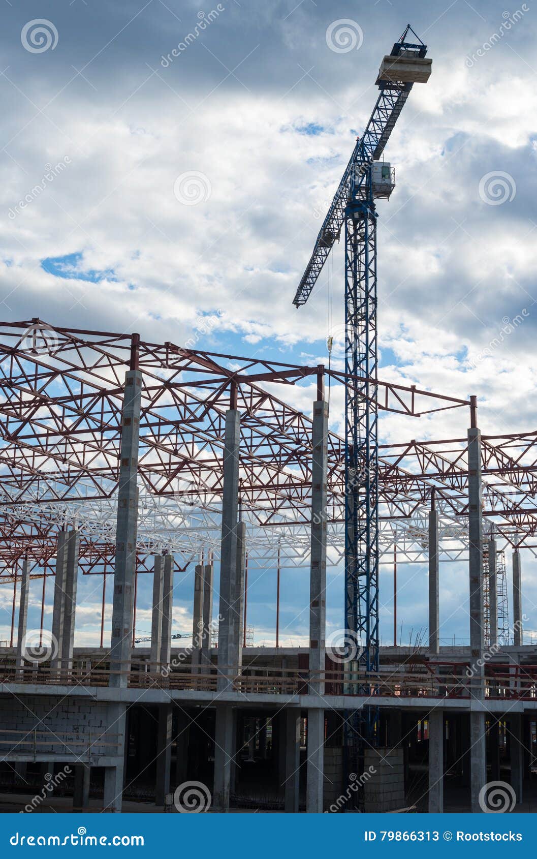 Building Framework and Tower Crane Stock Image - Image of architectural ...